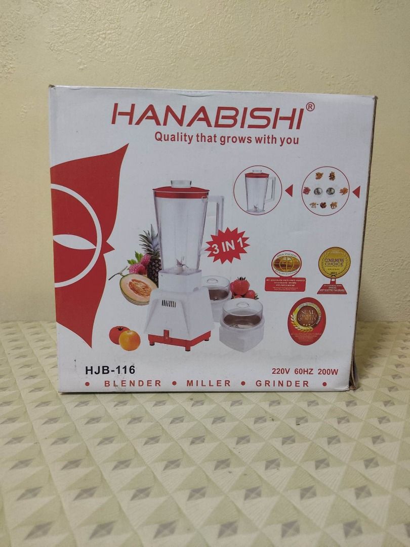 Hanabishi Blender with Miller and Grinder 3in1 ( HJB - 116 ), TV & Home Appliances, Kitchen ...