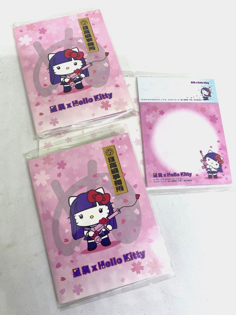 Hello Kitty (collab) post-its (3 pcs ), Hobbies & Toys, Stationary ...