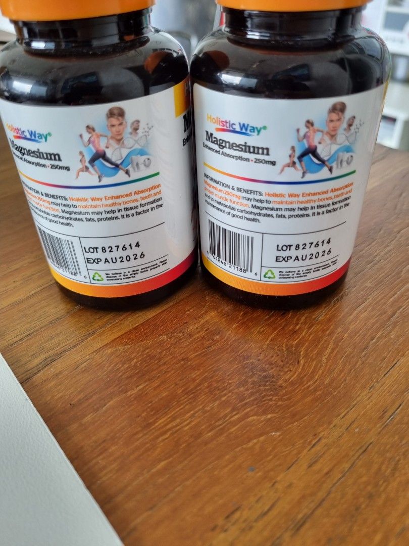 Holistic Way Enhanced Absorption Magnesium 250mg, Health & Nutrition ...