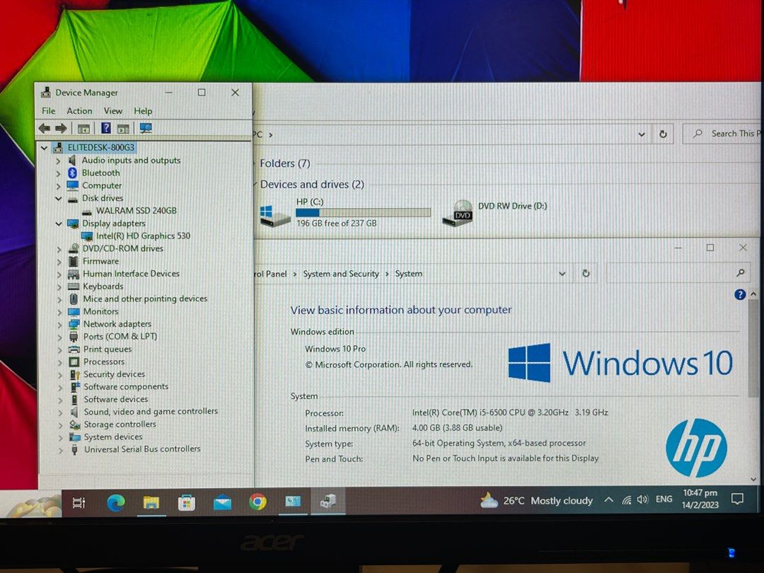 HP Business Office WFH School HBL Desktop Computer PC budget Set CPU ...
