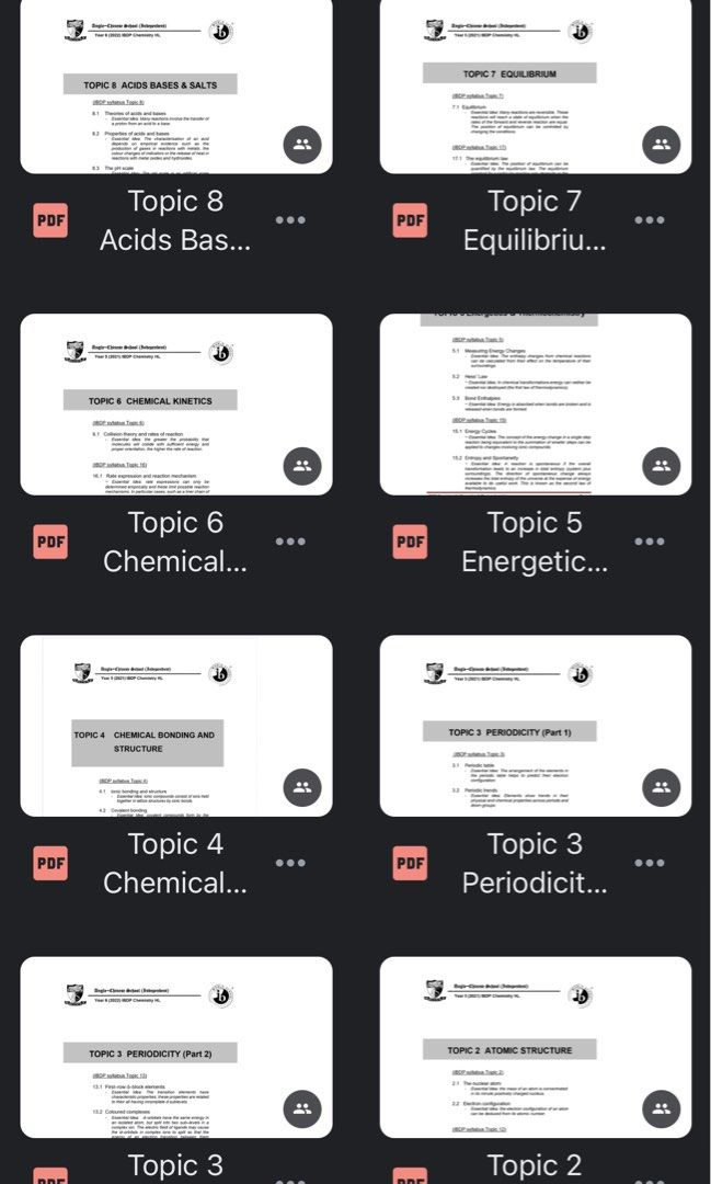 IB HL Chemistry Past Year Papers and Notes, Hobbies & Toys, Books ...