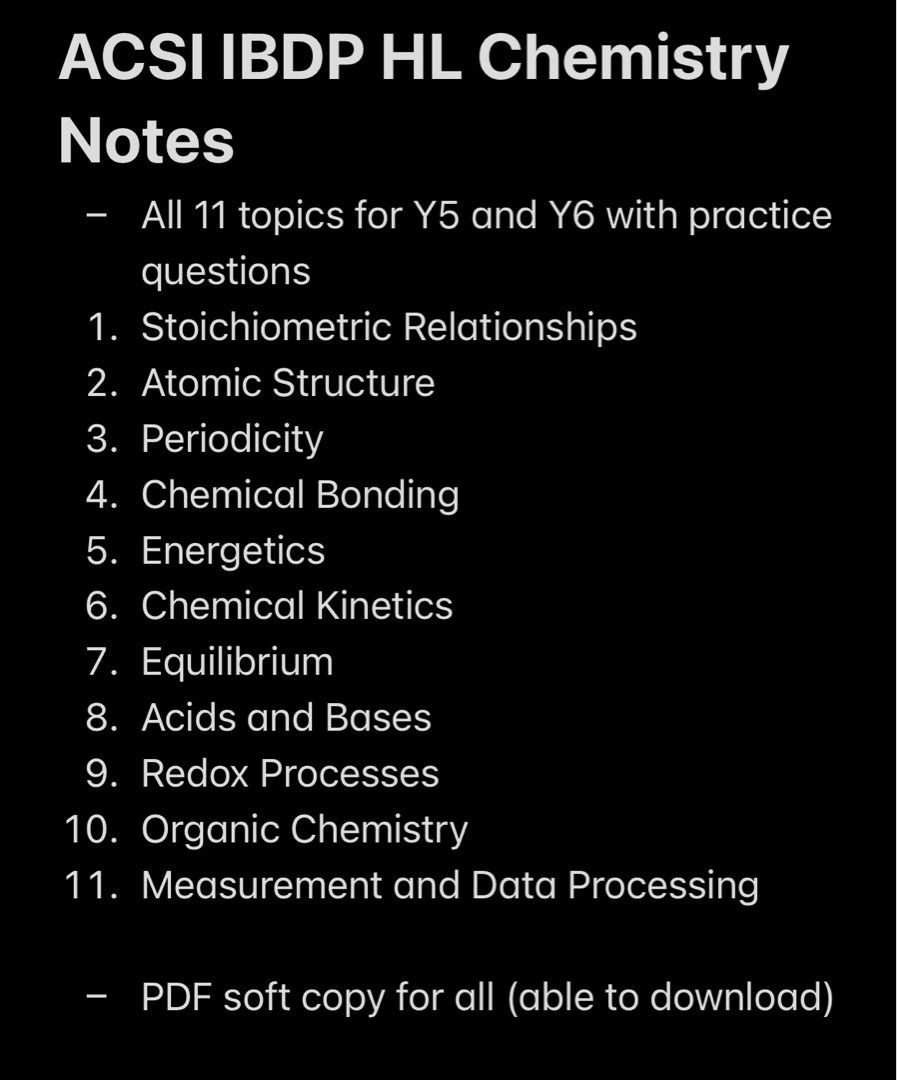 IB HL Chemistry Past Year Papers and Notes, Hobbies & Toys, Books ...