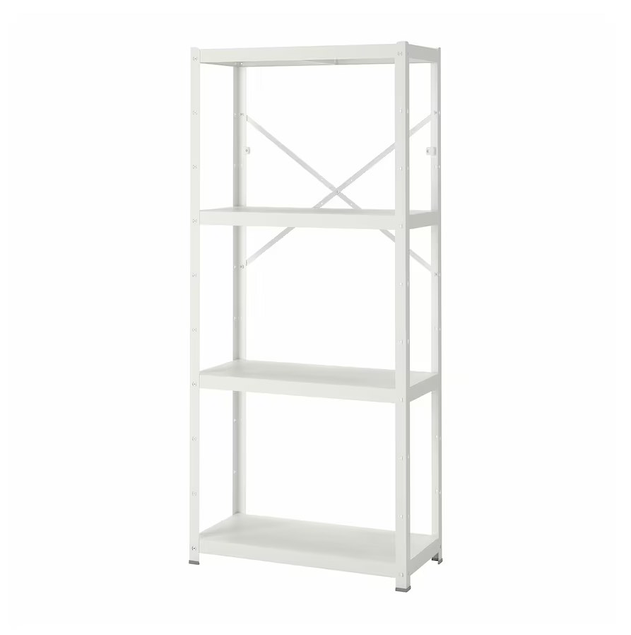 Ikea BROR White Metal Rack store room, Furniture & Home Living ...