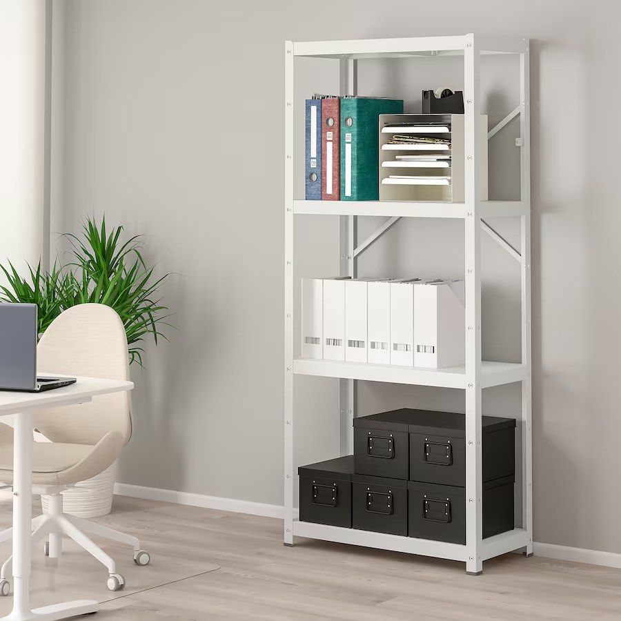 Ikea BROR White Metal Rack store room, Furniture & Home Living ...