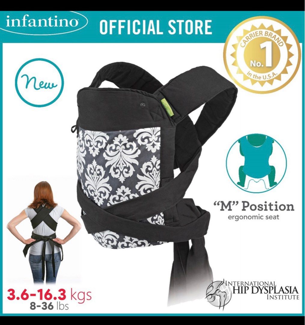 Infantino Sash Wrap & Tie Mei Tai Carrier (Damask Print), Babies & Kids ...