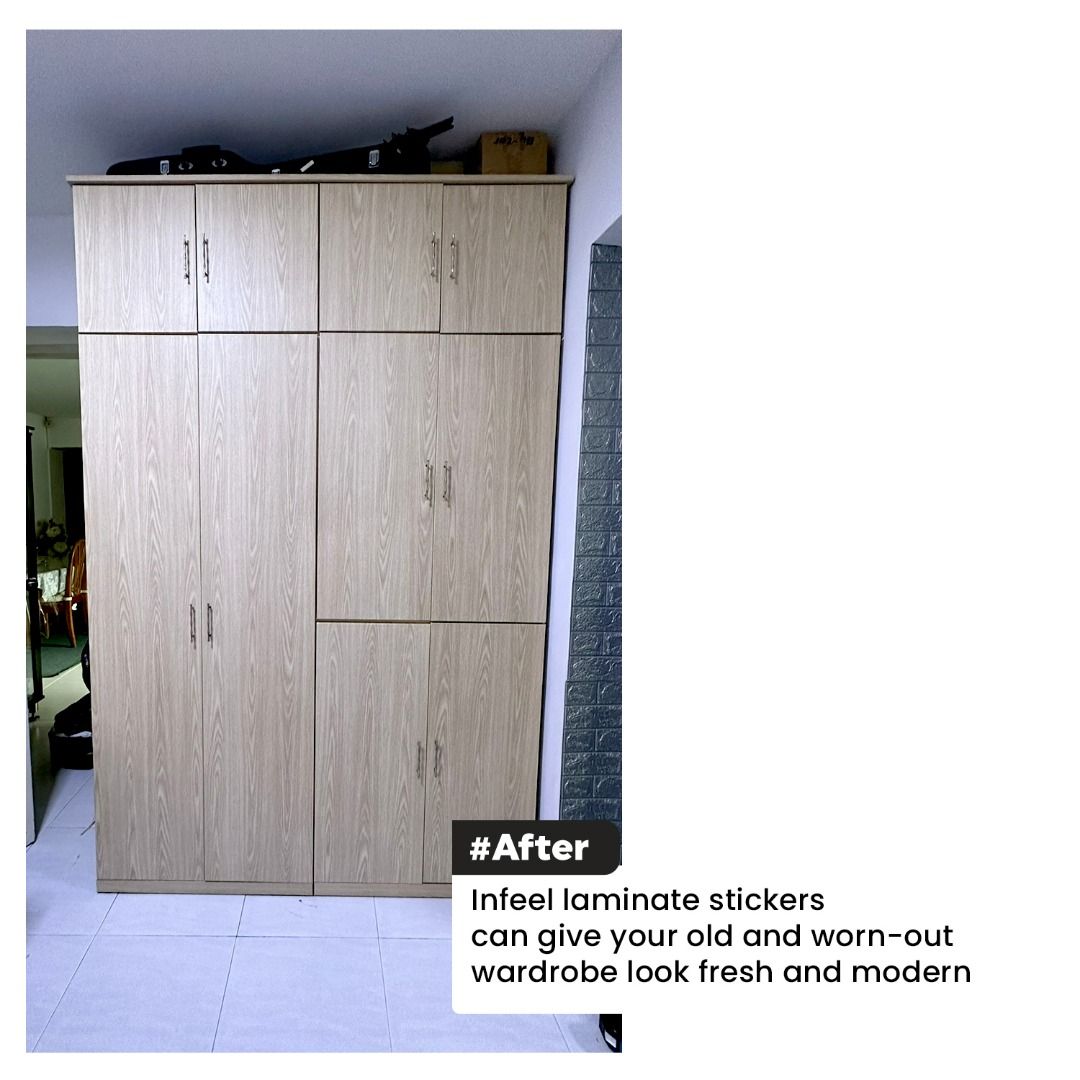 INFEEL Wardrobe Laminate Sticker / Furniture Laminate / Door Wrapping ...