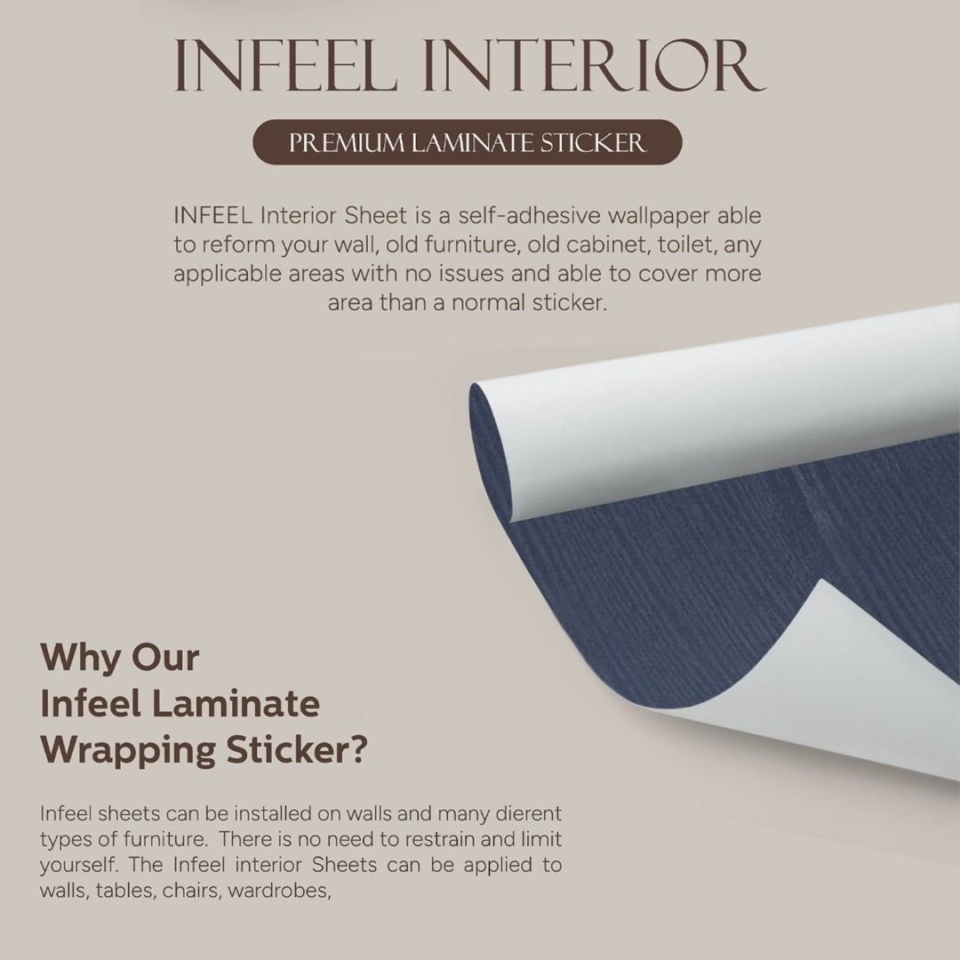 INFEEL Wardrobe Laminate Sticker / Furniture Laminate / Door Wrapping / Laminate Wrapping ...