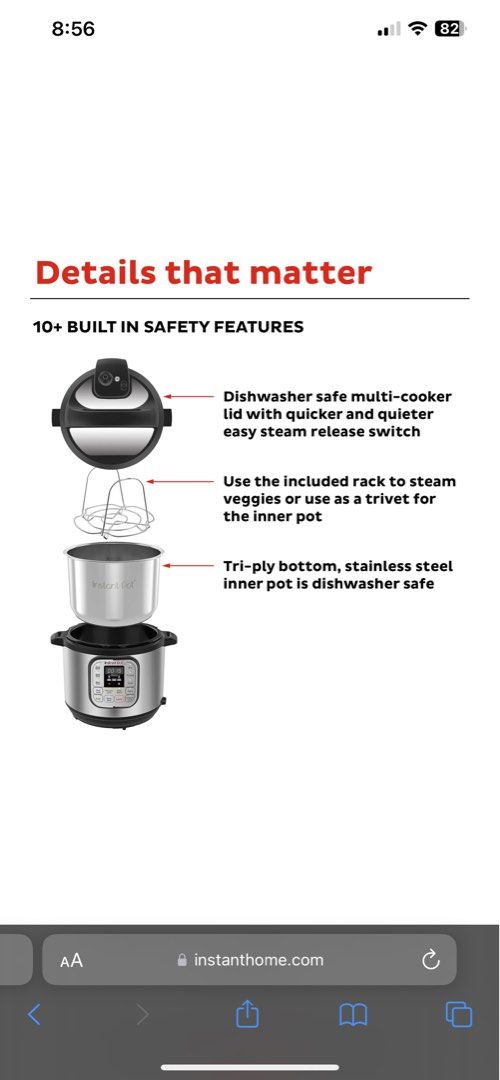 Instant Pot® Duo™ Mini 3-quart Multi-Use Pressure Cooker, TV & Home ...