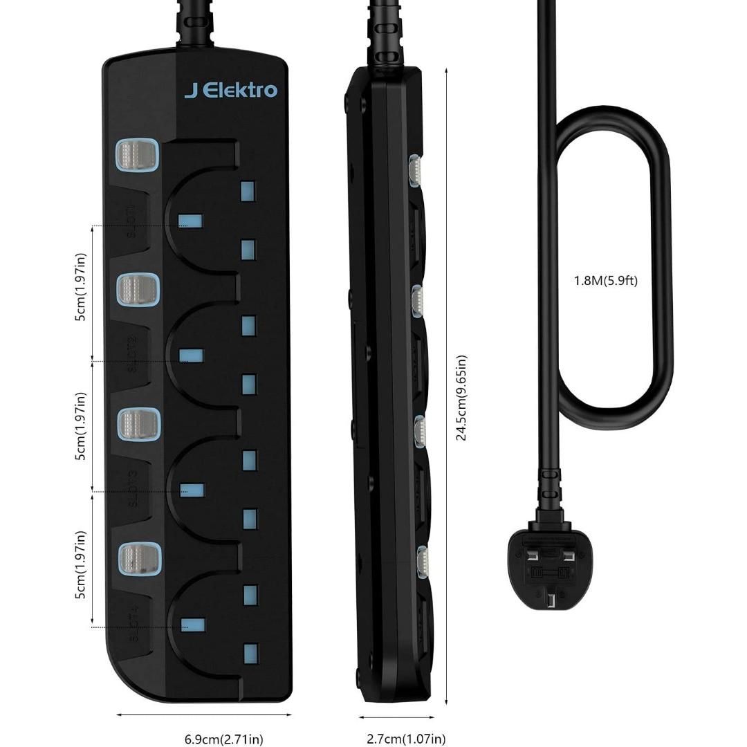 [instock] Extension Cord with Individual Switches, J Elektro Power ...