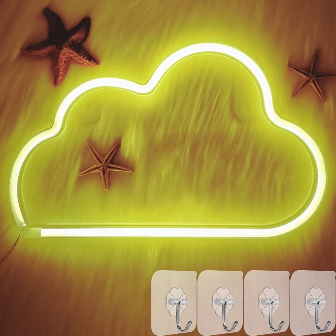 [instock] YIVIYAR Cloud Neon Lights Neon Signs Cloud Pink Neon Wall ...