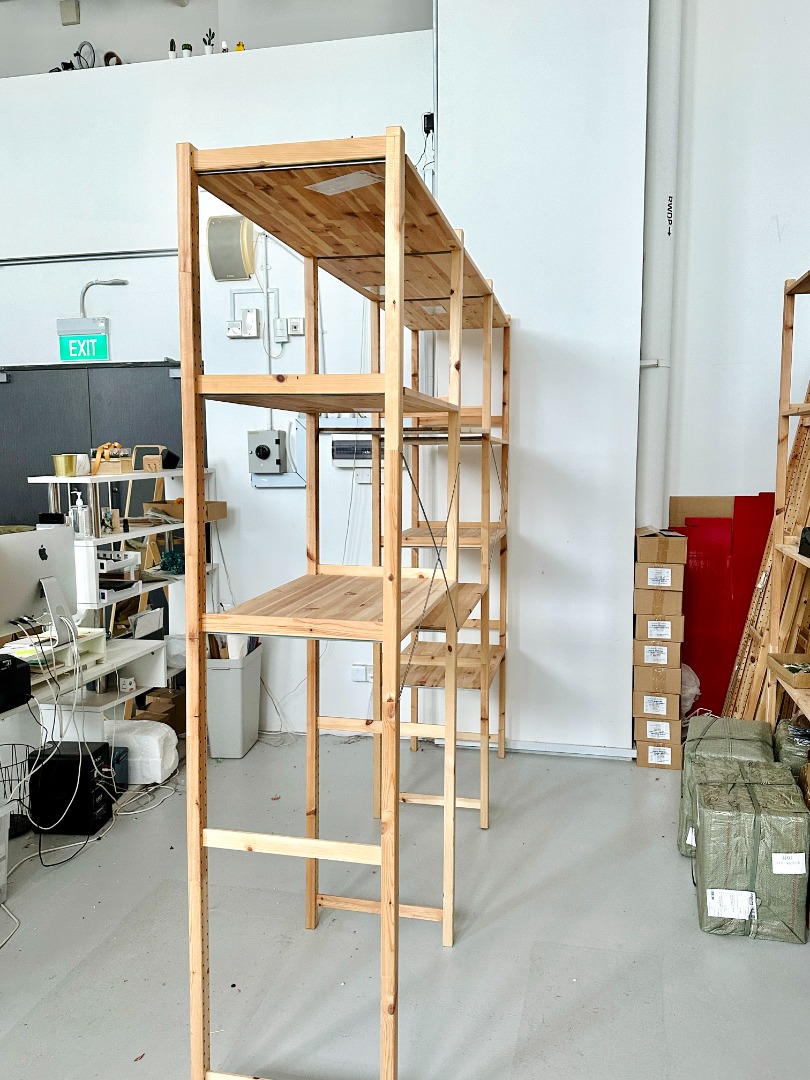IVAR Wooden Shelving Rack (3 sectional), Furniture & Home Living ...
