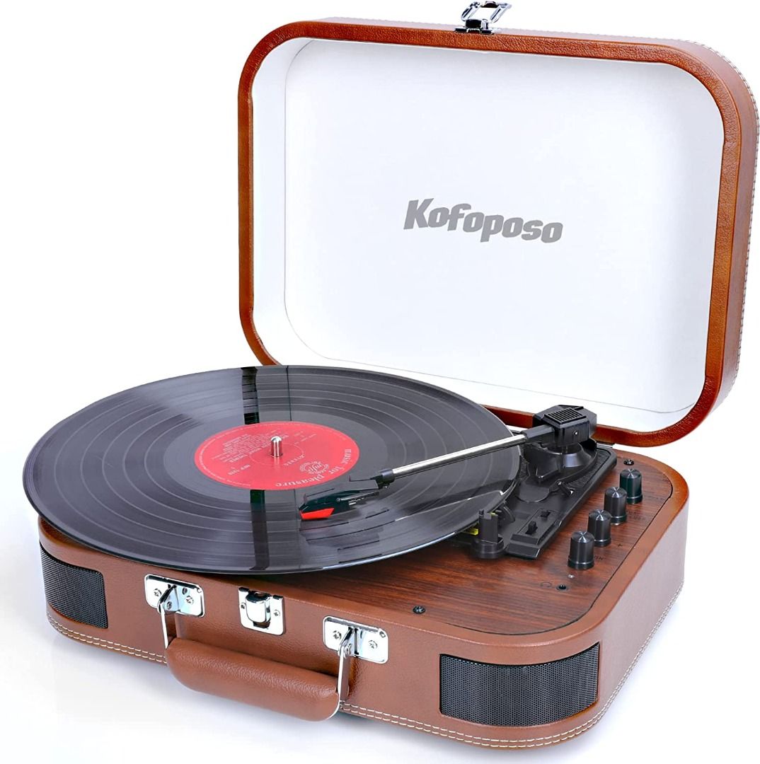 Kofoposo Vinyl Record Player,Portable Suitcase Retro Record Players ...