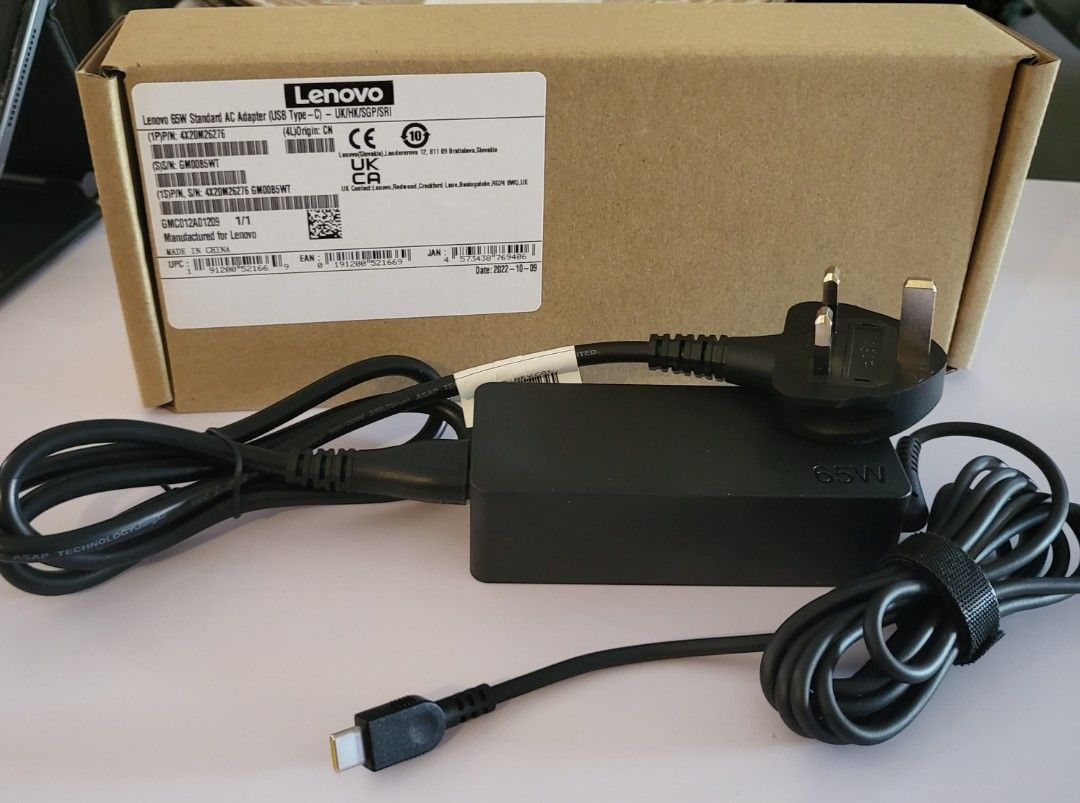 Lenovo 65W Standard AC Adapter (USB Type-C) -UK/HK/SGP/SRI, Computers ...