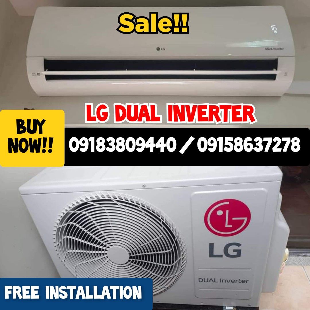 LG DUAL INVERTER SPLIT TYPE AIRCON, TV & Home Appliances, Air ...
