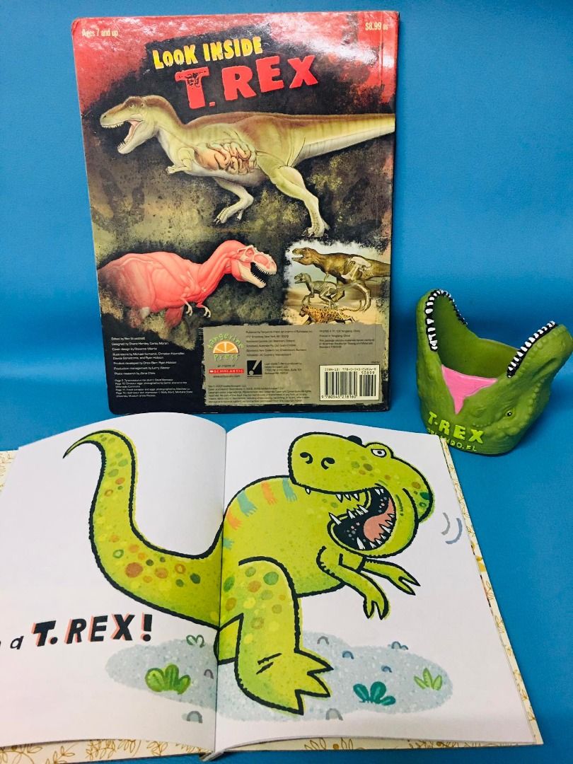 Look Inside T-Rex Book with T-Rex Pencil Holder Bundle, Hobbies & Toys ...