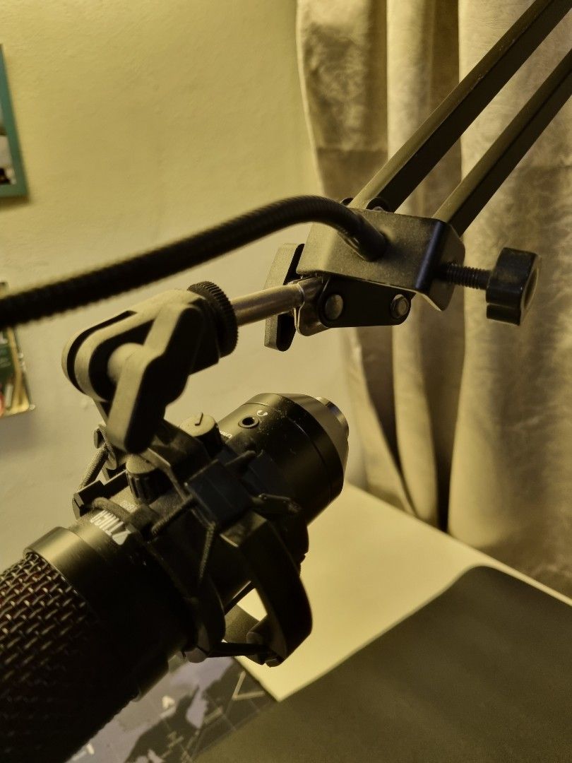 Microphone with Arm and muffler, Audio, Microphones on Carousell