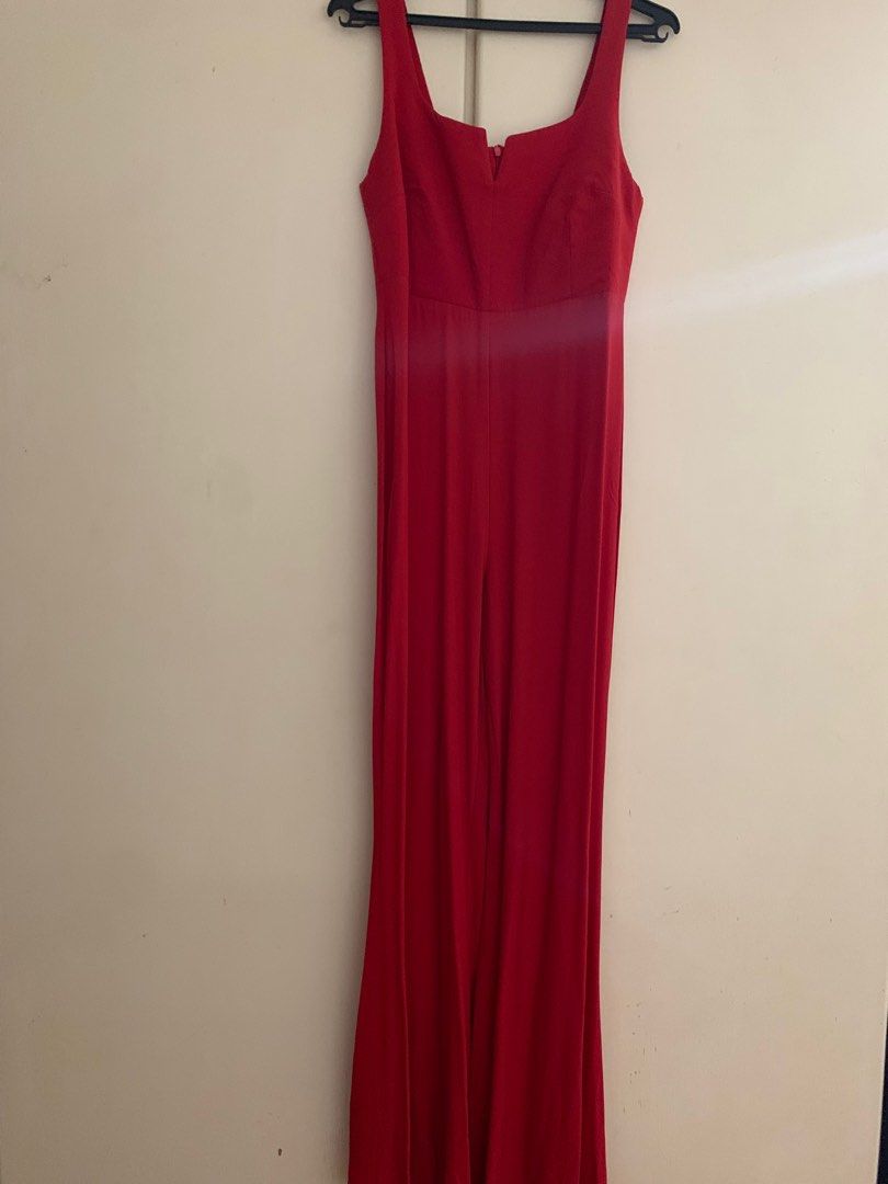 MNG Mango Bright Red jumpsuit, Women's Fashion, Dresses & Sets ...