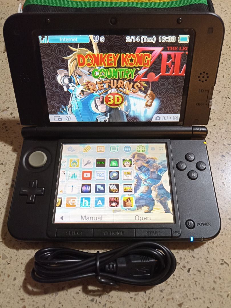 Modded Nintendo 3DS XL (black color) 32/128GB storage options with charging cable , Video Gaming ...
