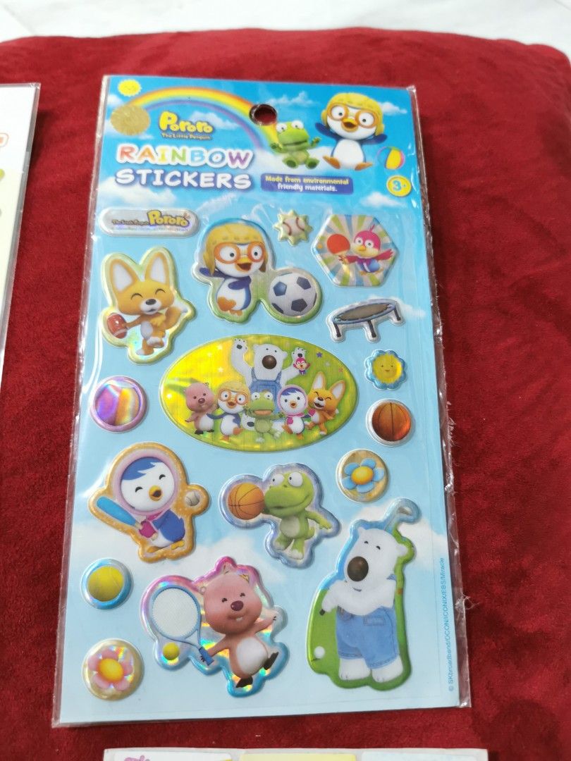 [New] Pororo original emboss sticker, Hobbies & Toys, Stationery ...