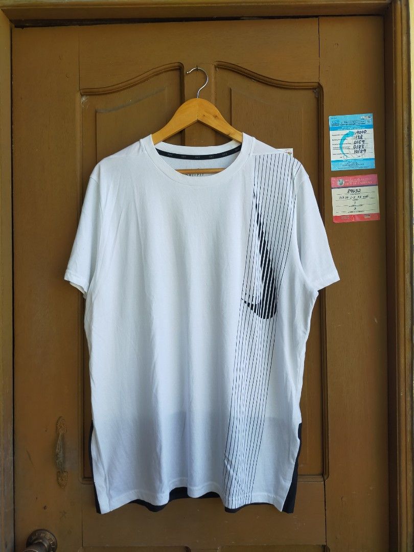 Nike Vertical logo dri fit shirt white on Carousell