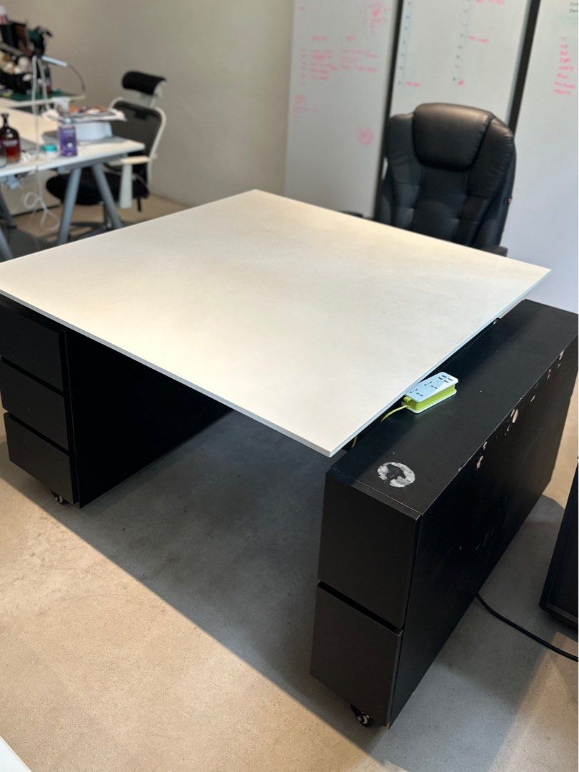 Office Table / Study Desk (Suitable for 2 pax), Furniture & Home Living ...