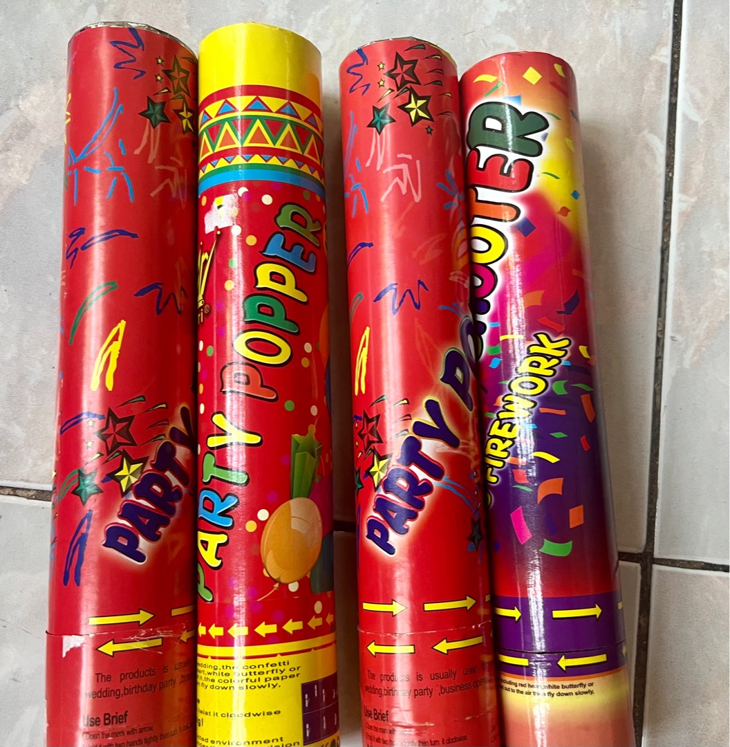 Party Poppers 30cm, Hobbies & Toys, Stationary & Craft, Occasions ...