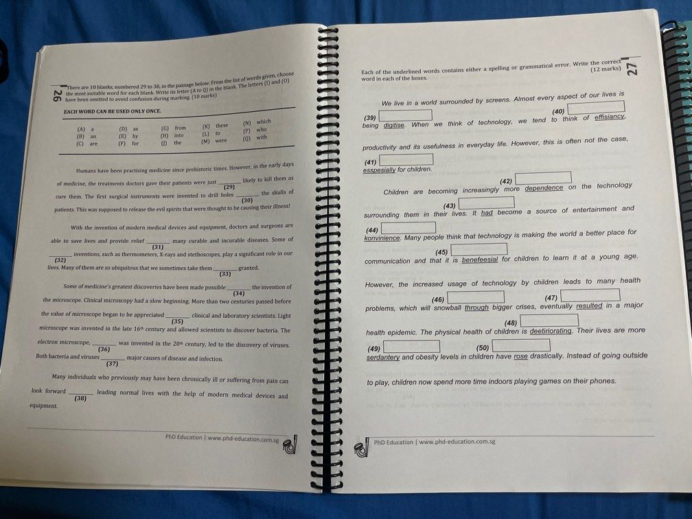 PHD Education PSLE English Exam Papers Package, Hobbies & Toys, Books ...