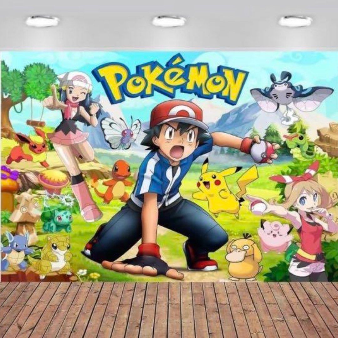 Pokemon pikachu party supplies - birthday banner backdrop/ party deco ...