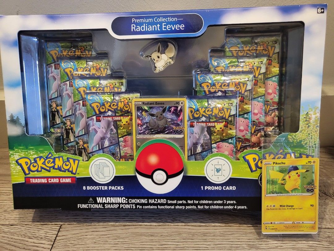 Pokemon TCG: Pokemon Go Radiant Eevee Premium Collection Box, Hobbies ...