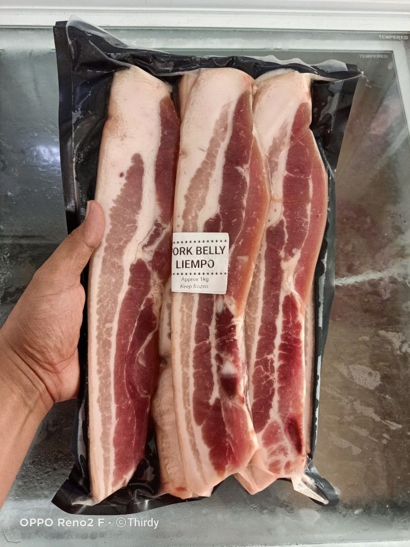 PORK BELLY LIEMPO 1KG, Food & Drinks, Chilled & Frozen Food on Carousell