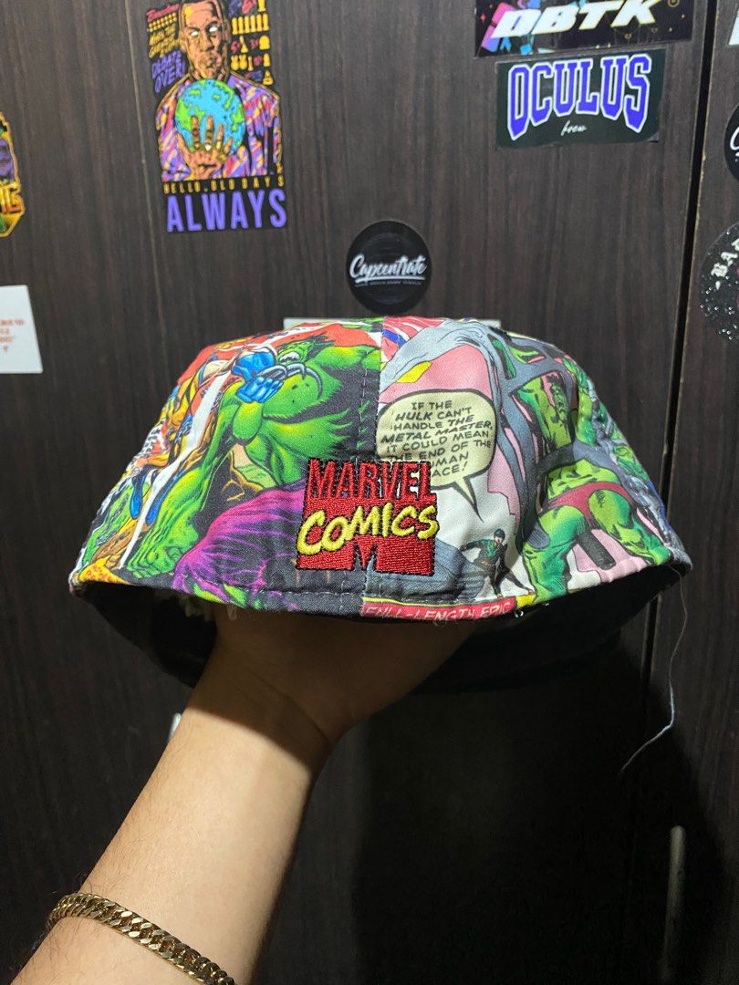 RARE NEW ERA CAP HULK MARVEL COMICS 7 3/8, Men's Fashion, Watches ...