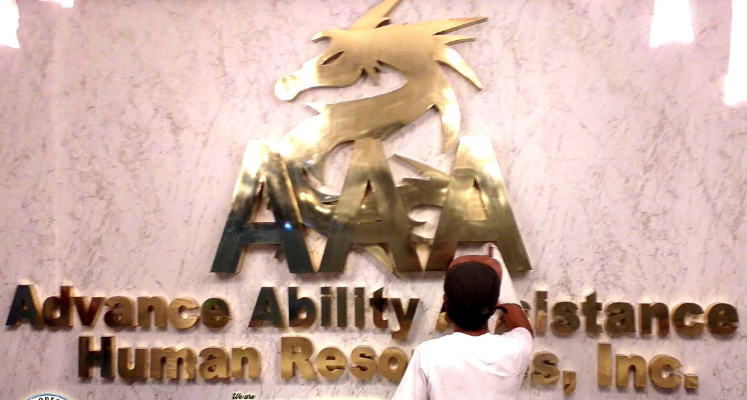 Stainless Reception Signage , brass Wall Signage, Brass 3D signage ...