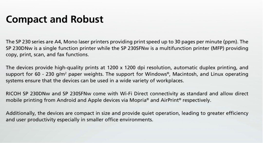 Ricoh SP 230 SFNw printer, Computers & Tech, Printers, Scanners ...
