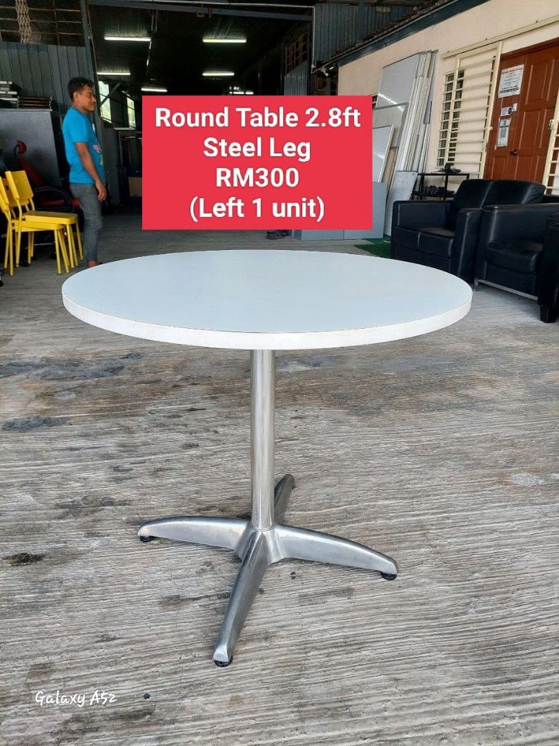 ROUND TABLE STEEL LEG, Furniture & Home Living, Furniture, Tables ...