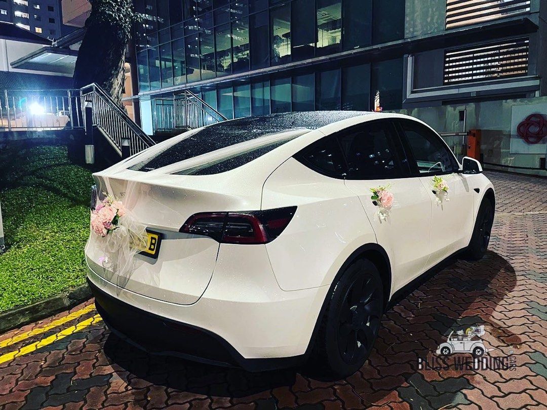 Tesla Y Wedding Car, Cars, Car Rental on Carousell