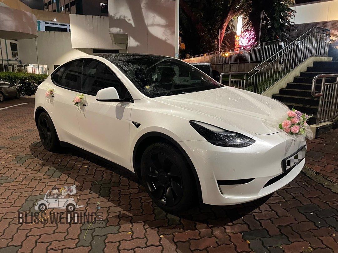 Tesla Y Wedding Car, Cars, Car Rental on Carousell