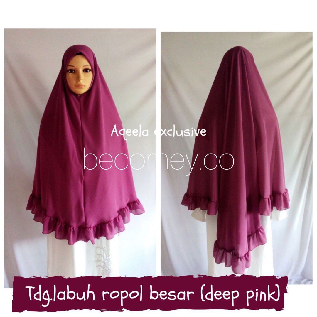 tudung labuh ropol set purdah set niqab, Women's Fashion, Muslimah ...