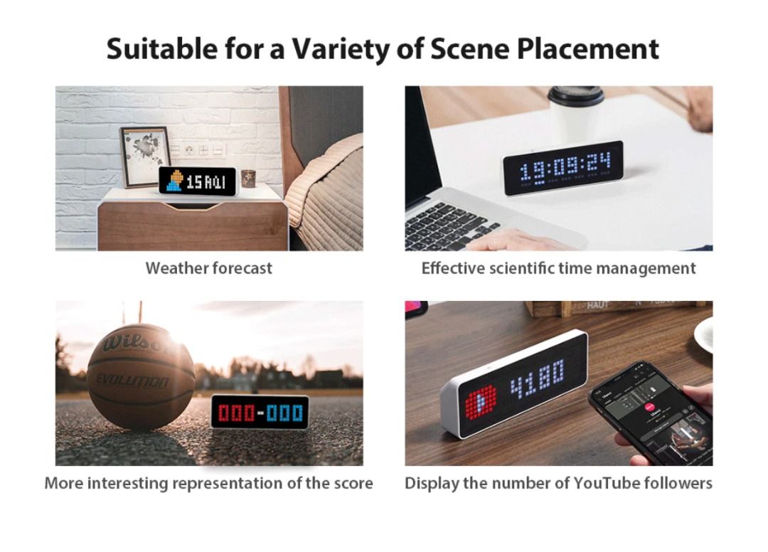 Ulanzi Smart Pixel Clock TC001, Furniture & Home Living, Home Decor ...