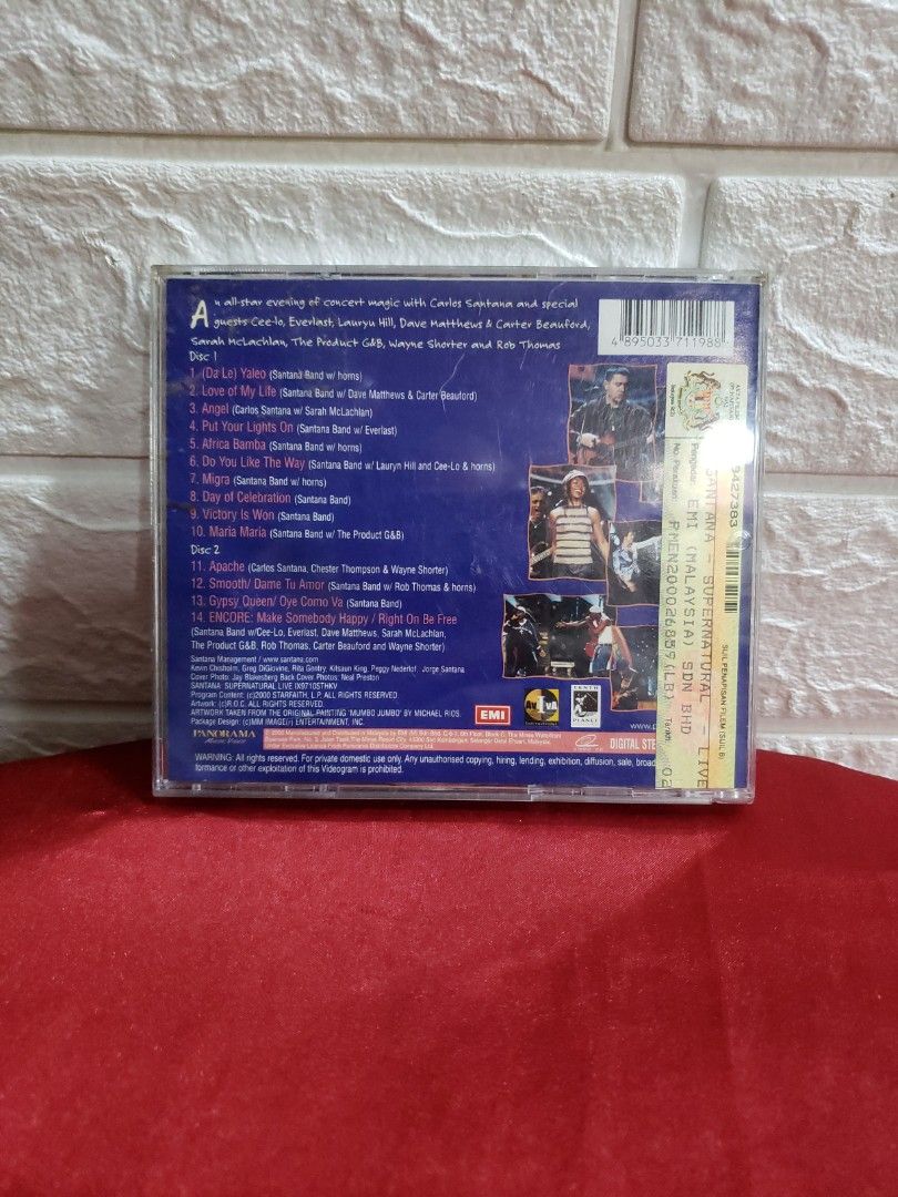 VCD LIVE CONCERT / 2000 - SANTANA _ SUPERNATURAL LIVE, Hobbies & Toys ...