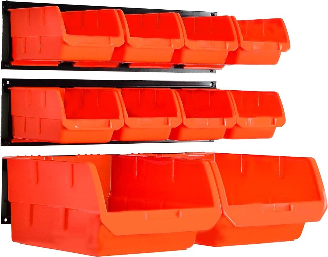 Wallmaster Wall Mounted Storage Bins, Wall Storage Bins Parts Rack 10 ...