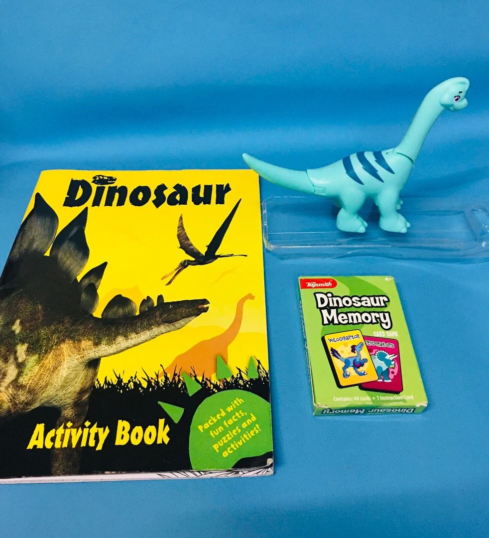 Wiggly Dinosaur Brontosaurus with Dinosaur Memory Card Game Bundle ...