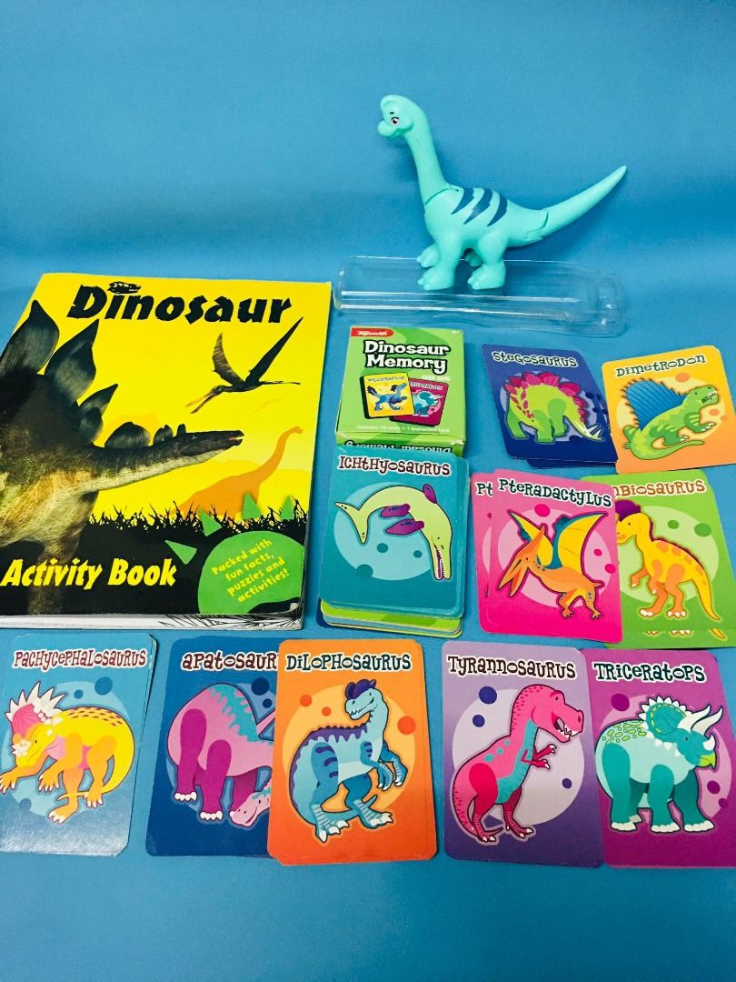 Wiggly Dinosaur Brontosaurus with Dinosaur Memory Card Game Bundle ...