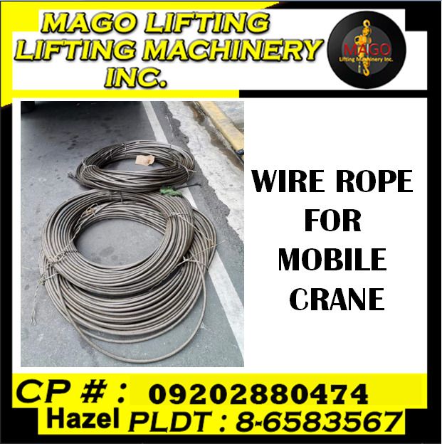 WIRE ROPE FOR MOBILE CRANE, Commercial & Industrial, Construction Tools ...
