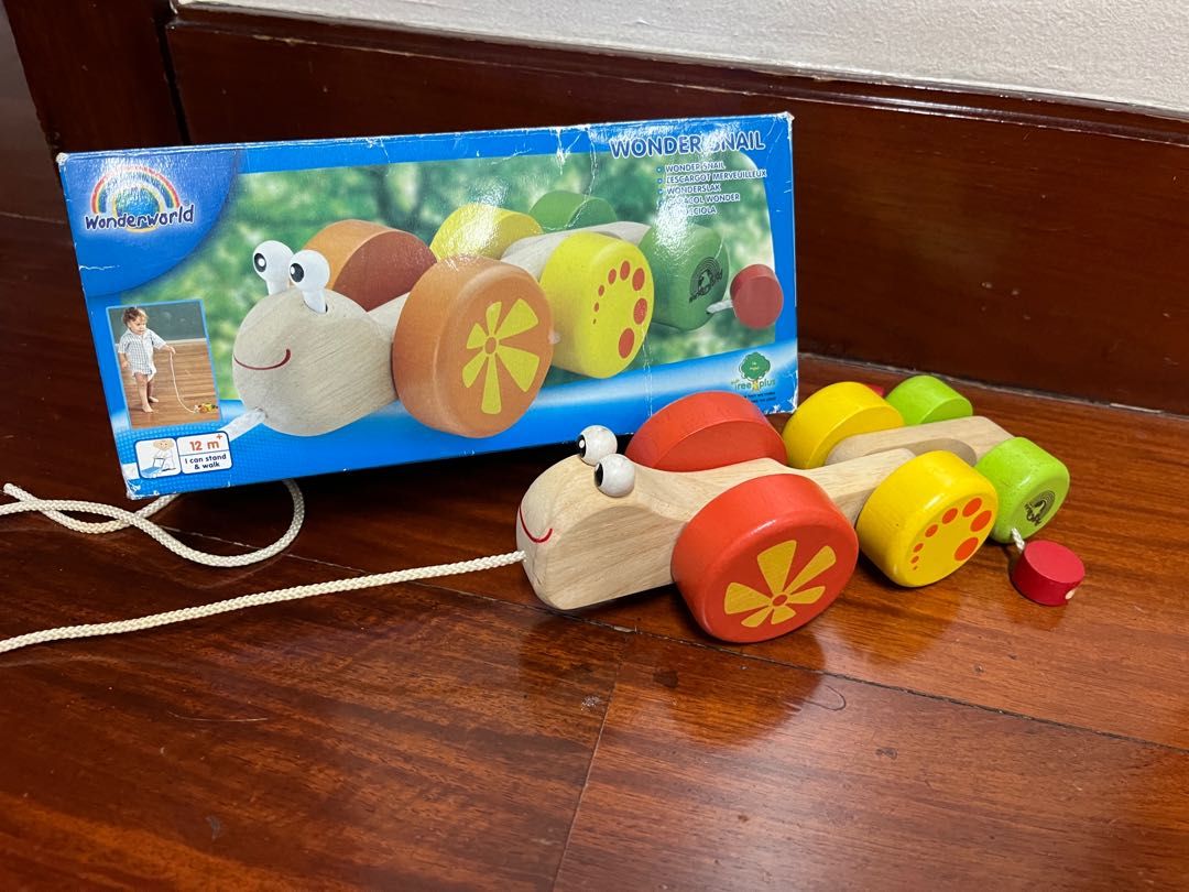 Wonderworld wooden snail pull toy, Hobbies & Toys, Toys & Games on ...