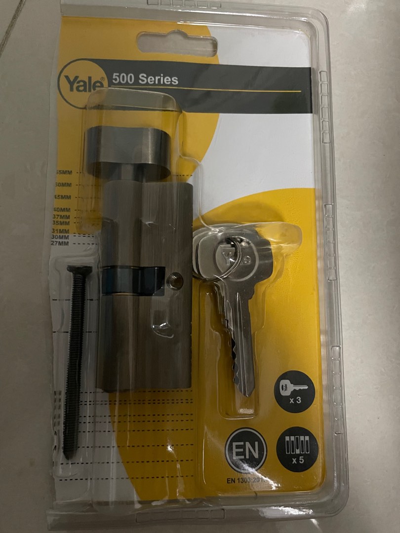Yale cylinder lock 7cm, Furniture & Home Living, Security & Locks ...