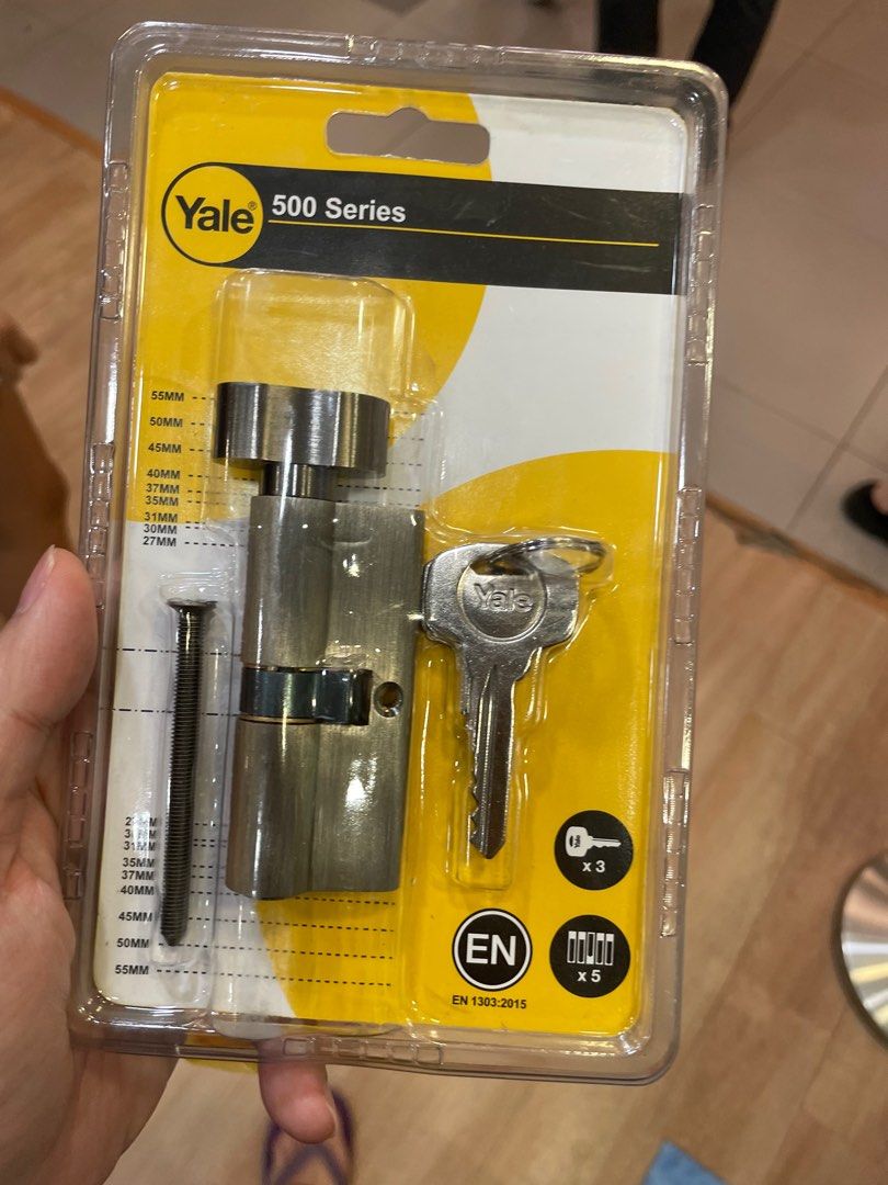 Yale cylinder lock 7cm, Furniture & Home Living, Security & Locks ...
