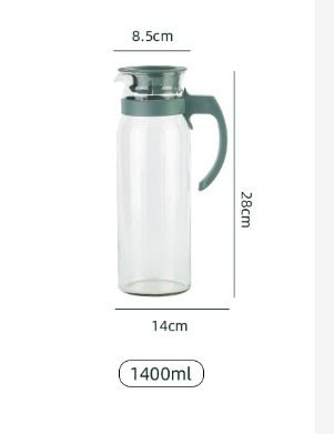 1.4L Water Glass Pitcher, Large Volume and for Hot and Cold water ...