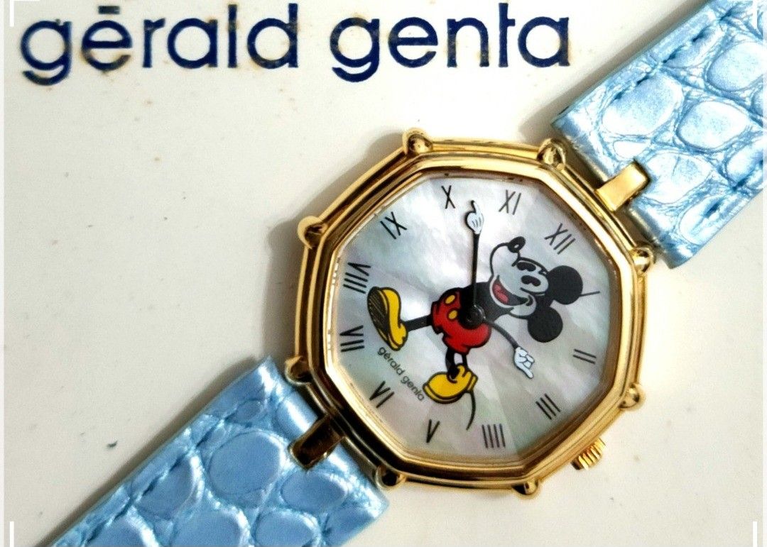 18k Gold gerald Genta Disney Mickey Mouse MOP, Luxury, Watches on Carousell