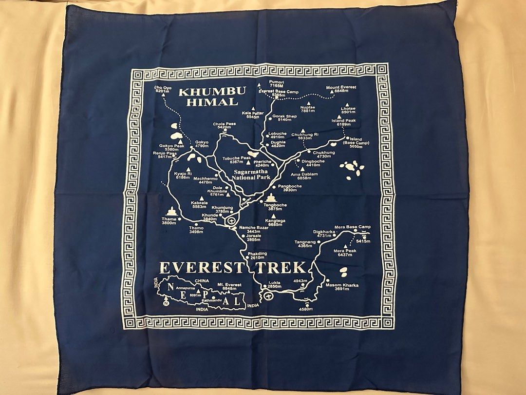 2 x Buff / Bandana - Map of Everest Trek & Khumbu region #Namaste ...