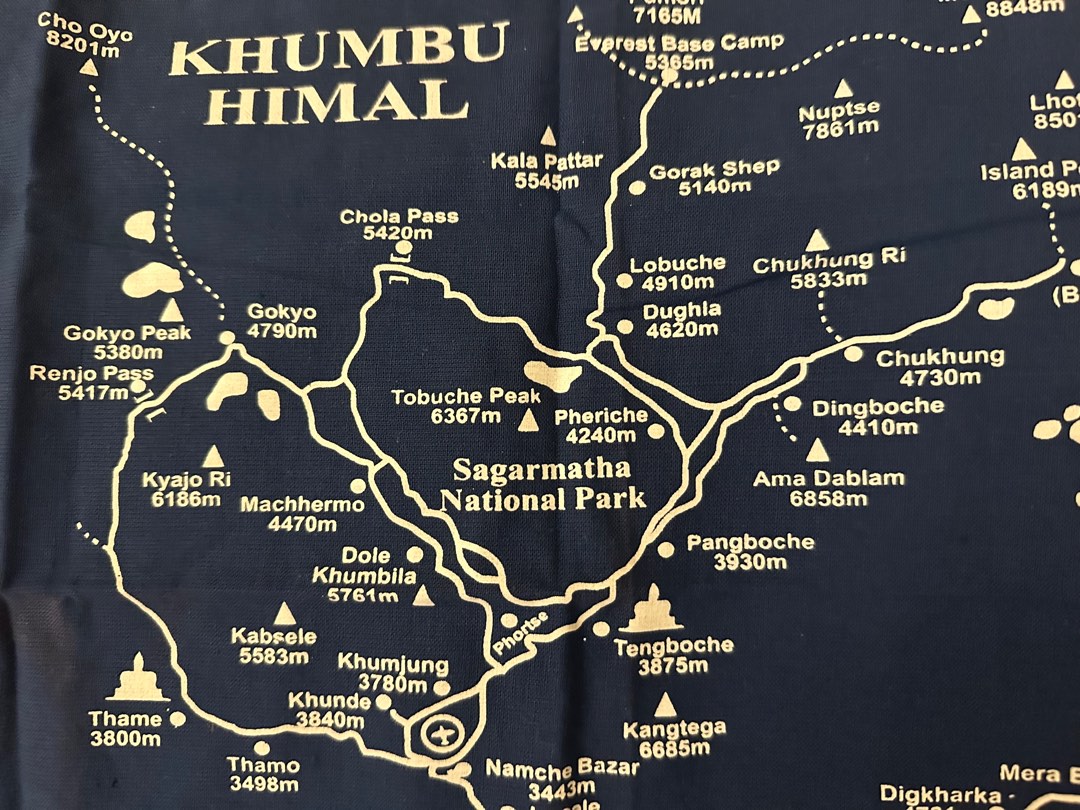 2 x Buff / Bandana - Map of Everest Trek & Khumbu region #Namaste ...